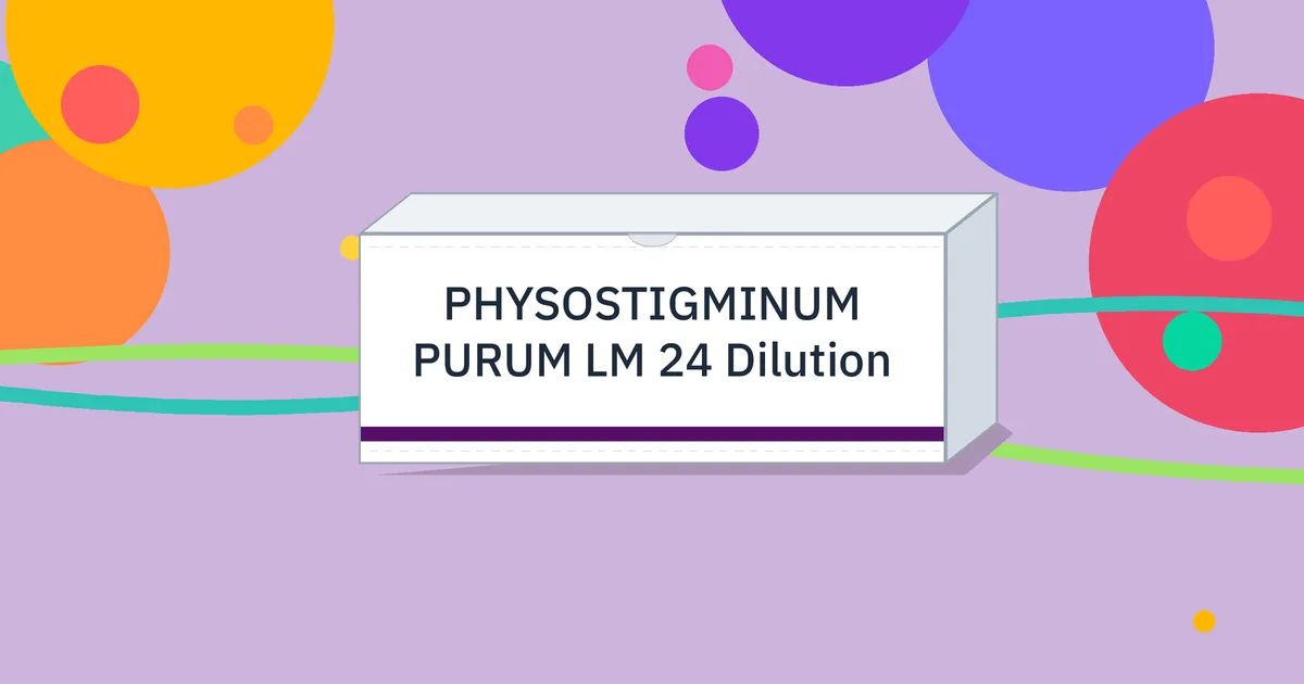 Symbolbild: Packung mit der Aufschrift PHYSOSTIGMINUM PURUM LM 24 Dilution (PZN 13035968) – Verfügbarkeit und Bezug in Apotheken in Frankfurt am Main