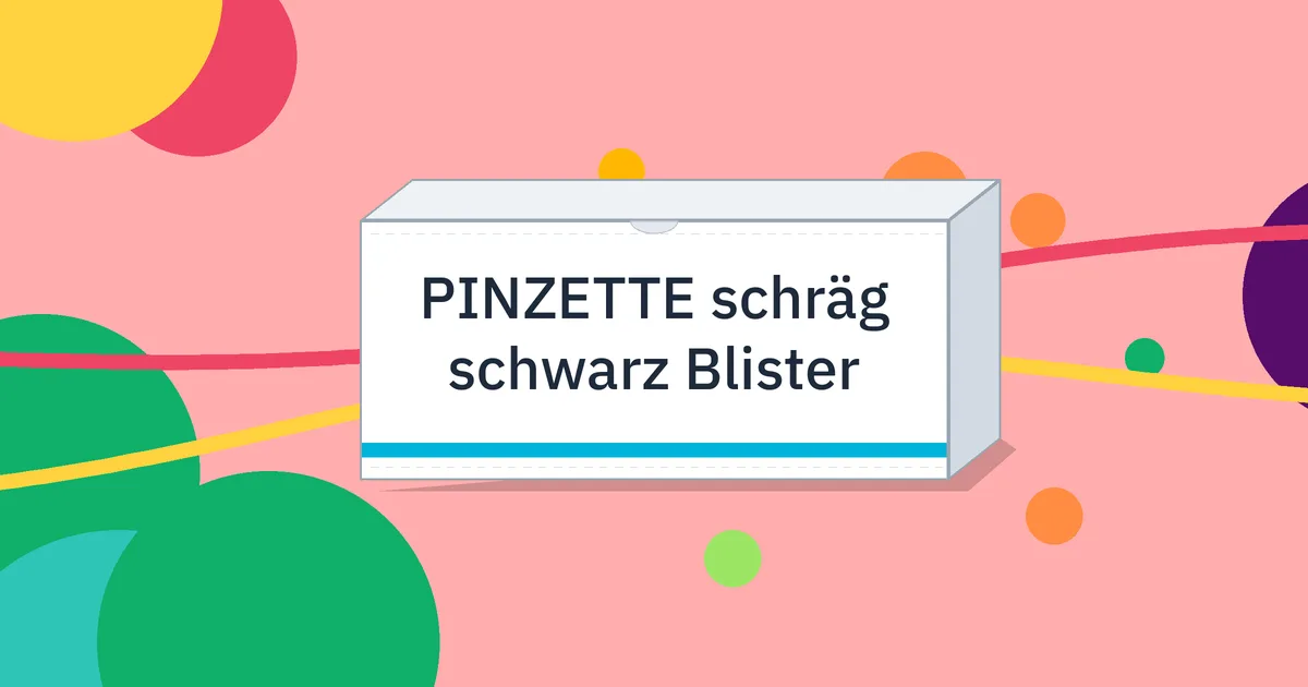 Symbolbild: Packung mit der Aufschrift PINZETTE schräg schwarz Blister (PZN 01599312) – Verfügbarkeit und Bezug in Apotheken in Frankfurt am Main