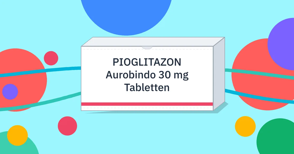 Symbolbild: Packung mit der Aufschrift PIOGLITAZON Aurobindo 30 mg Tabletten (PZN 01129730) – Verfügbarkeit und Bezug in Apotheken in Frankfurt am Main