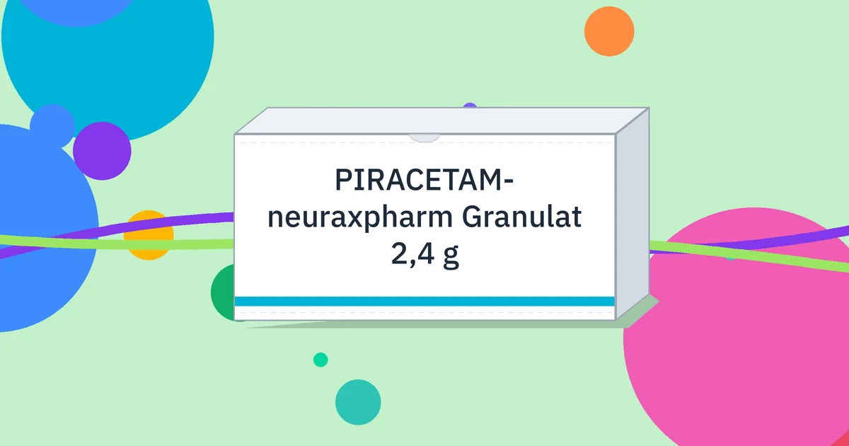 Symbolbild: Packung mit der Aufschrift PIRACETAM-neuraxpharm Granulat 2,4 g (PZN 01391468) – Verfügbarkeit und Bezug in Apotheken in Frankfurt am Main