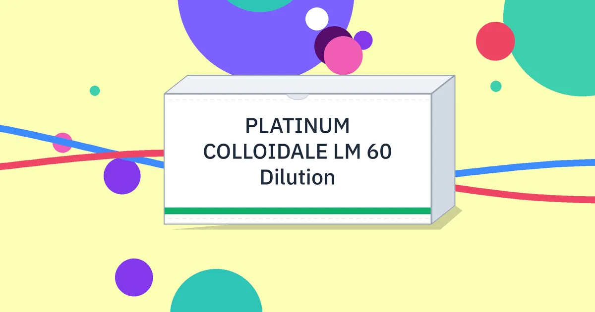 Symbolbild: Packung mit der Aufschrift PLATINUM COLLOIDALE LM 60 Dilution (PZN 13038197) – Verfügbarkeit und Bezug in Apotheken in Frankfurt am Main