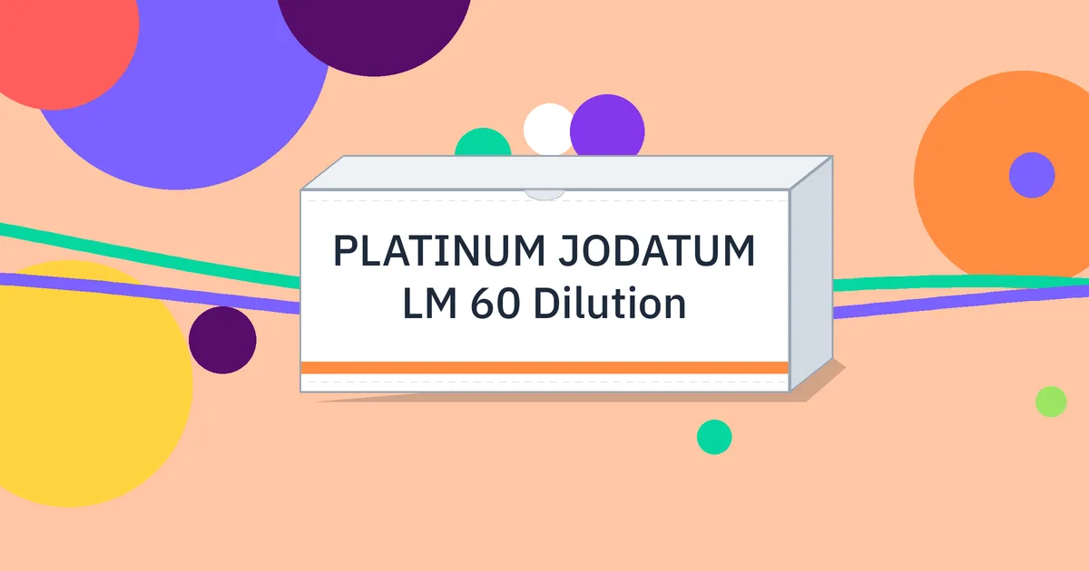 Symbolbild: Packung mit der Aufschrift PLATINUM JODATUM LM 60 Dilution (PZN 13647861) – Verfügbarkeit und Bezug in Apotheken in Frankfurt am Main