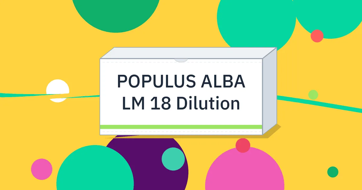 Symbolbild: Packung mit der Aufschrift POPULUS ALBA LM 18 Dilution (PZN 13663860) – Verfügbarkeit und Bezug in Apotheken in Frankfurt am Main