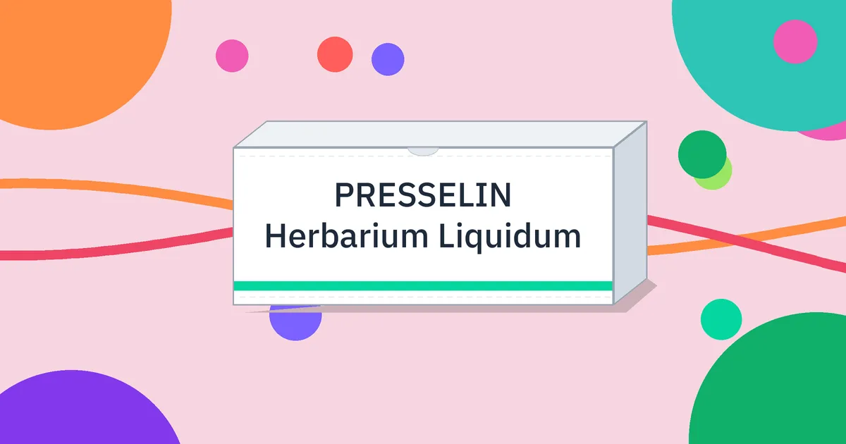 Symbolbild: Packung mit der Aufschrift PRESSELIN Herbarium Liquidum (PZN 17183105) – Verfügbarkeit und Bezug in Apotheken in Frankfurt am Main