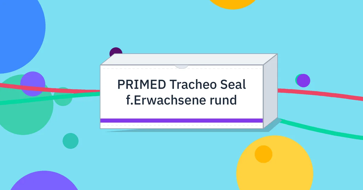 Symbolbild: Packung mit der Aufschrift PRIMED Tracheo Seal f.Erwachsene rund (PZN 13361308) – Verfügbarkeit und Bezug in Apotheken in Frankfurt am Main