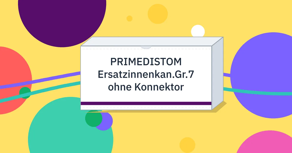 Symbolbild: Packung mit der Aufschrift PRIMEDISTOM Ersatzinnenkan.Gr.7 ohne Konnektor (PZN 10257415) – Verfügbarkeit und Bezug in Apotheken in Frankfurt am Main