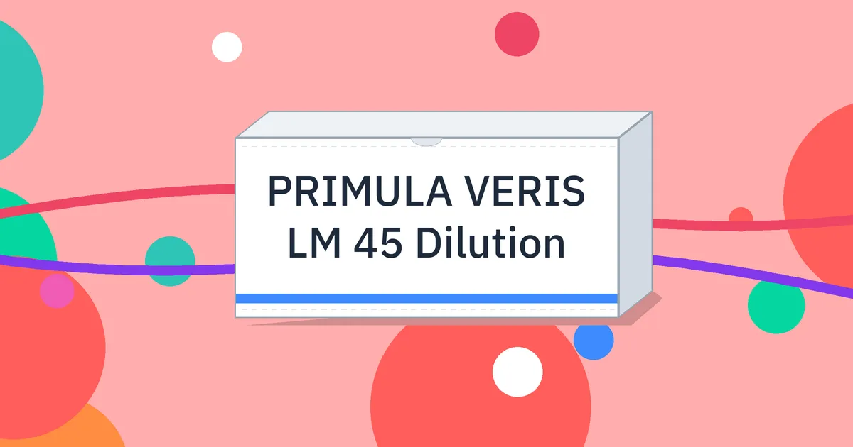 Symbolbild: Packung mit der Aufschrift PRIMULA VERIS LM 45 Dilution (PZN 13667734) – Verfügbarkeit und Bezug in Apotheken in Frankfurt am Main