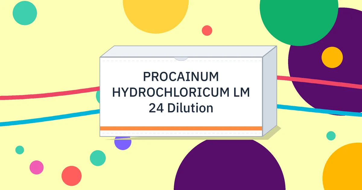 Symbolbild: Packung mit der Aufschrift PROCAINUM HYDROCHLORICUM LM 24 Dilution (PZN 13668573) – Verfügbarkeit und Bezug in Apotheken in Frankfurt am Main