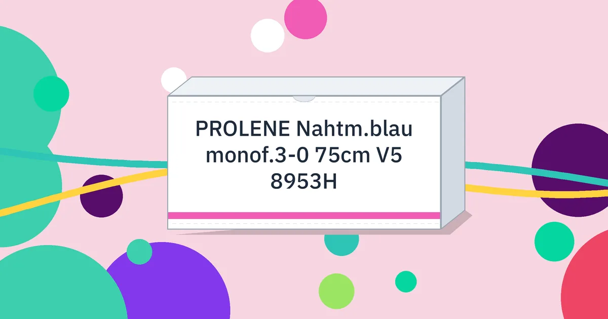 Symbolbild: Packung mit der Aufschrift PROLENE Nahtm.blau monof.3-0 75cm V5 8953H (PZN 16256003) – Verfügbarkeit und Bezug in Apotheken in Frankfurt am Main