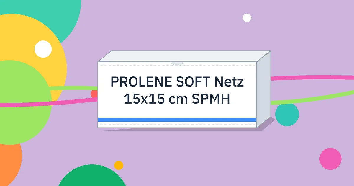 Symbolbild: Packung mit der Aufschrift PROLENE SOFT Netz 15x15 cm SPMH (PZN 20855117) – Verfügbarkeit und Bezug in Apotheken in Frankfurt am Main