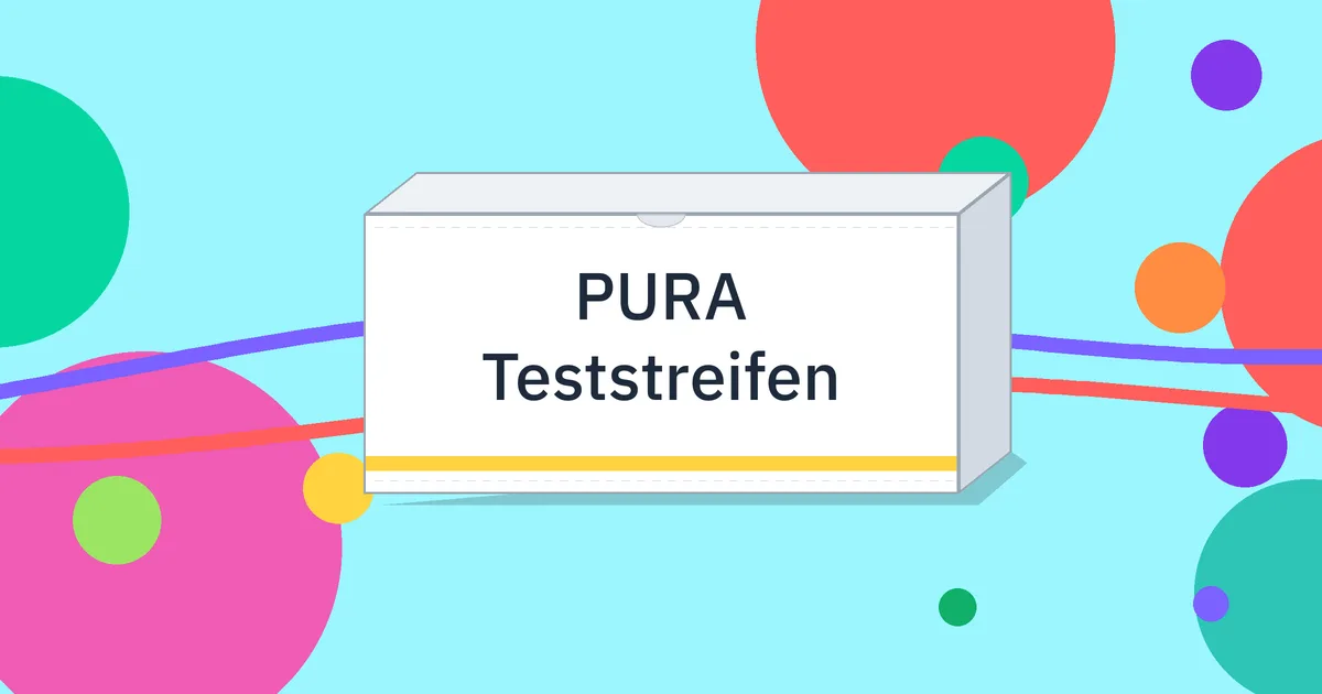 Symbolbild: Packung mit der Aufschrift PURA Teststreifen (PZN 05893698) – Verfügbarkeit und Bezug in Apotheken in Frankfurt am Main