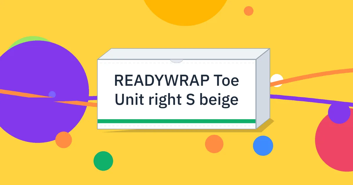 Symbolbild: Packung mit der Aufschrift READYWRAP Toe Unit right S beige (PZN 16566212) – Verfügbarkeit und Bezug in Apotheken in Frankfurt am Main