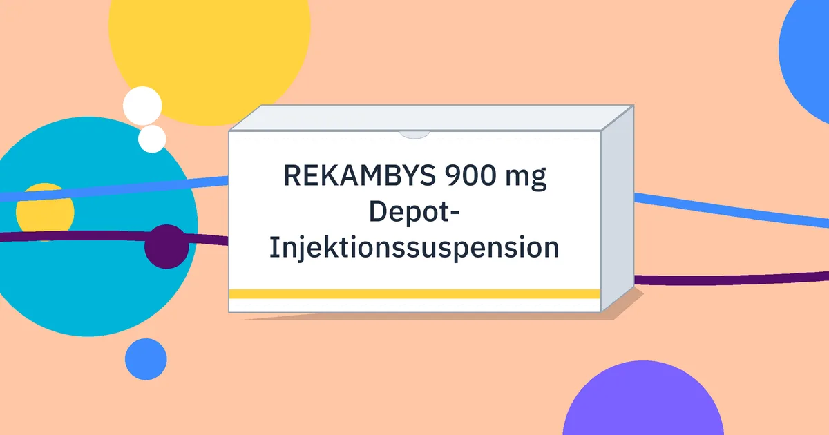 Symbolbild: Packung mit der Aufschrift REKAMBYS 900 mg Depot-Injektionssuspension (PZN 18407038) – Verfügbarkeit und Bezug in Apotheken in Frankfurt am Main