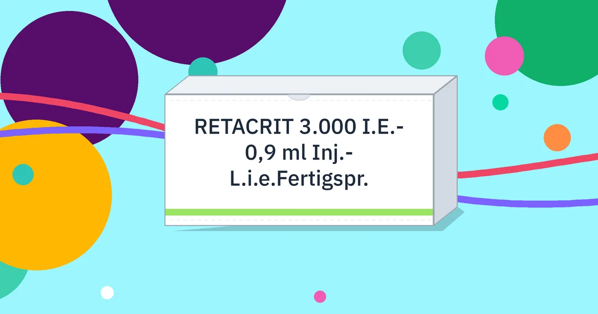 Symbolbild: Packung mit der Aufschrift RETACRIT 3.000 I.E.-0,9 ml Inj.-L.i.e.Fertigspr. (PZN 12496236) – Verfügbarkeit und Bezug in Apotheken in Frankfurt am Main
