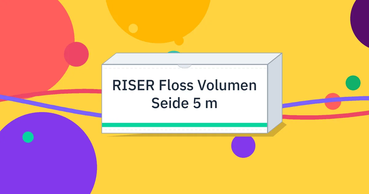 Symbolbild: Packung mit der Aufschrift RISER Floss Volumen Seide 5 m (PZN 02037697) – Verfügbarkeit und Bezug in Apotheken in Frankfurt am Main