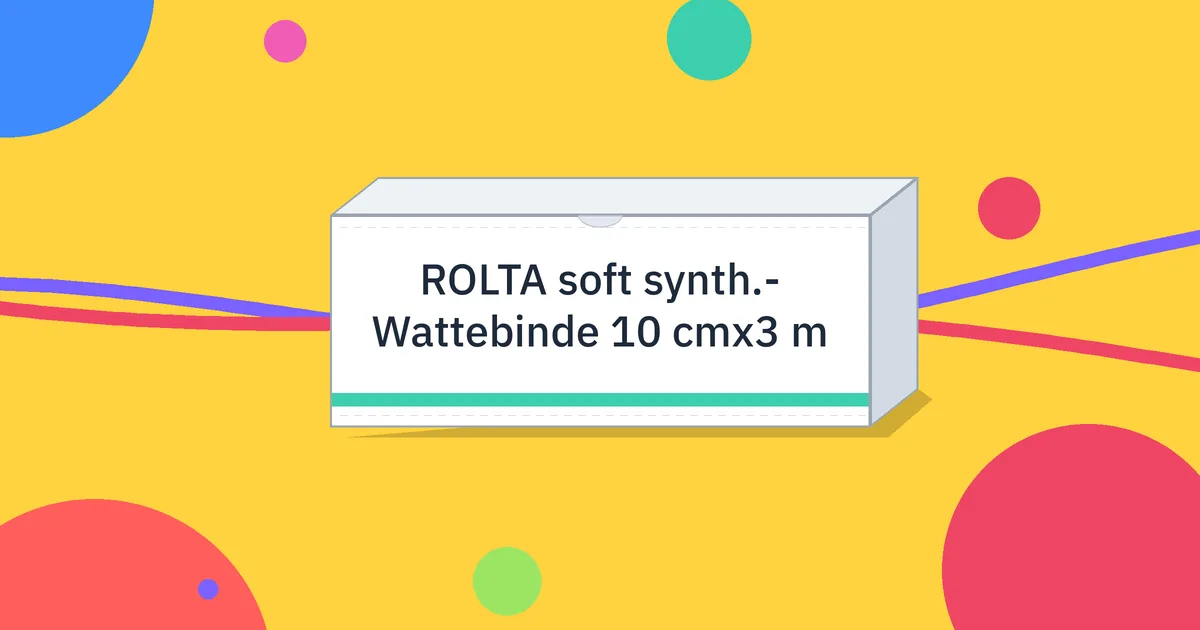 Symbolbild: Packung mit der Aufschrift ROLTA soft synth.-Wattebinde 10 cmx3 m (PZN 09306427) – Verfügbarkeit und Bezug in Apotheken in Frankfurt am Main