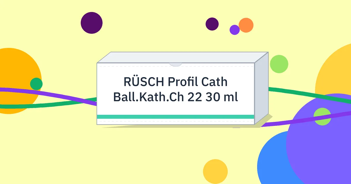 Symbolbild: Packung mit der Aufschrift RÜSCH Profil Cath Ball.Kath.Ch 22 30 ml (PZN 04248754) – Verfügbarkeit und Bezug in Apotheken in Frankfurt am Main