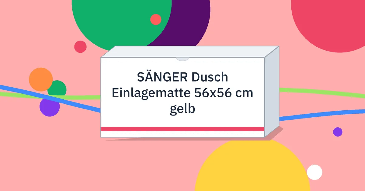Symbolbild: Packung mit der Aufschrift SÄNGER Dusch Einlagematte 56x56 cm gelb (PZN 01307077) – Verfügbarkeit und Bezug in Apotheken in Frankfurt am Main