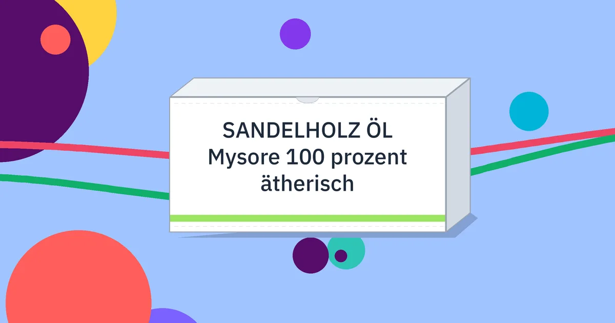 Symbolbild: Packung mit der Aufschrift SANDELHOLZ ÖL Mysore 100 prozent ätherisch (PZN 07206259) – Verfügbarkeit und Bezug in Apotheken in Frankfurt am Main