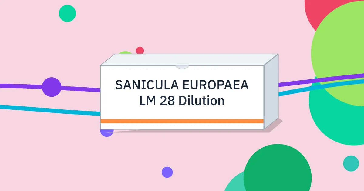 Symbolbild: Packung mit der Aufschrift SANICULA EUROPAEA LM 28 Dilution (PZN 13182385) – Verfügbarkeit und Bezug in Apotheken in Frankfurt am Main