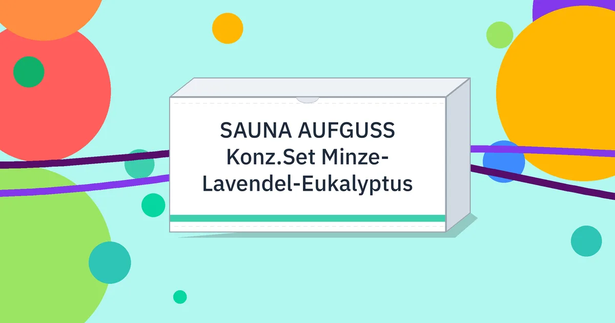 Symbolbild: Packung mit der Aufschrift SAUNA AUFGUSS Konz.Set Minze-Lavendel-Eukalyptus (PZN 19402787) – Verfügbarkeit und Bezug in Apotheken in Frankfurt am Main
