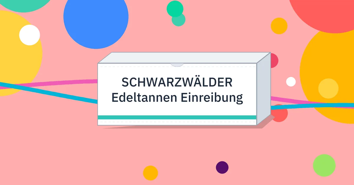 Symbolbild: Packung mit der Aufschrift SCHWARZWÄLDER Edeltannen Einreibung (PZN 03186028) – Verfügbarkeit und Bezug in Apotheken in Frankfurt am Main