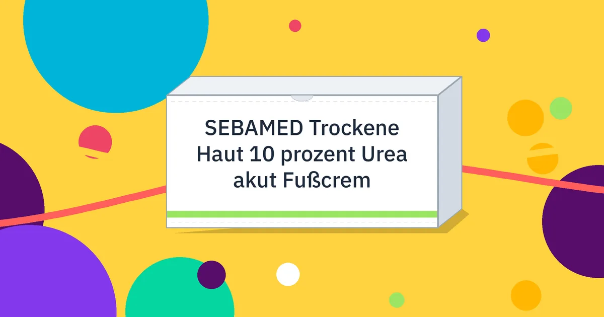Symbolbild: Packung mit der Aufschrift SEBAMED Trockene Haut 10 prozent Urea akut Fußcrem (PZN 05390371) – Verfügbarkeit und Bezug in Apotheken in Frankfurt am Main