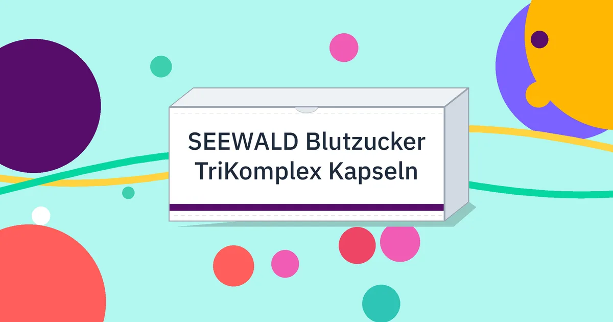 Symbolbild: Packung mit der Aufschrift SEEWALD Blutzucker TriKomplex Kapseln (PZN 19545475) – Verfügbarkeit und Bezug in Apotheken in Frankfurt am Main