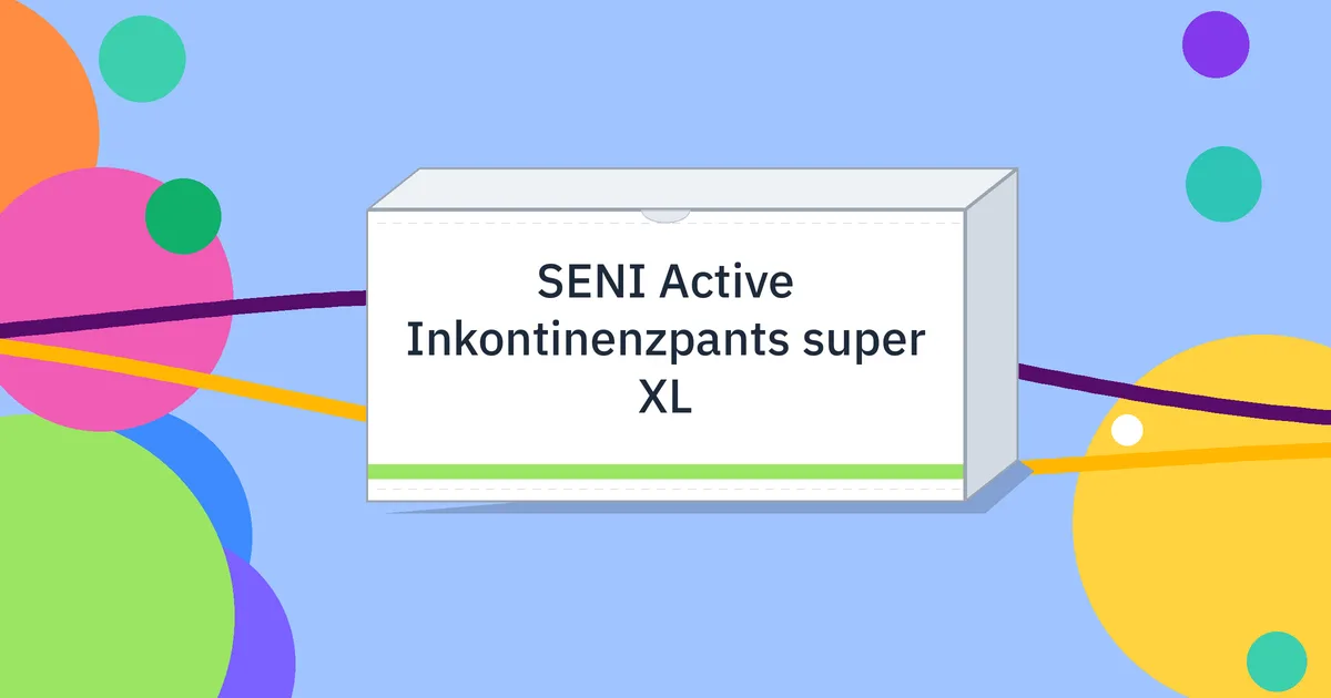 Symbolbild: Packung mit der Aufschrift SENI Active Inkontinenzpants super XL (PZN 13475868) – Verfügbarkeit und Bezug in Apotheken in Frankfurt am Main