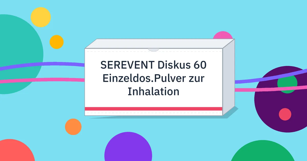 Symbolbild: Packung mit der Aufschrift SEREVENT Diskus 60 Einzeldos.Pulver zur Inhalation (PZN 07320297) – Verfügbarkeit und Bezug in Apotheken in Frankfurt am Main
