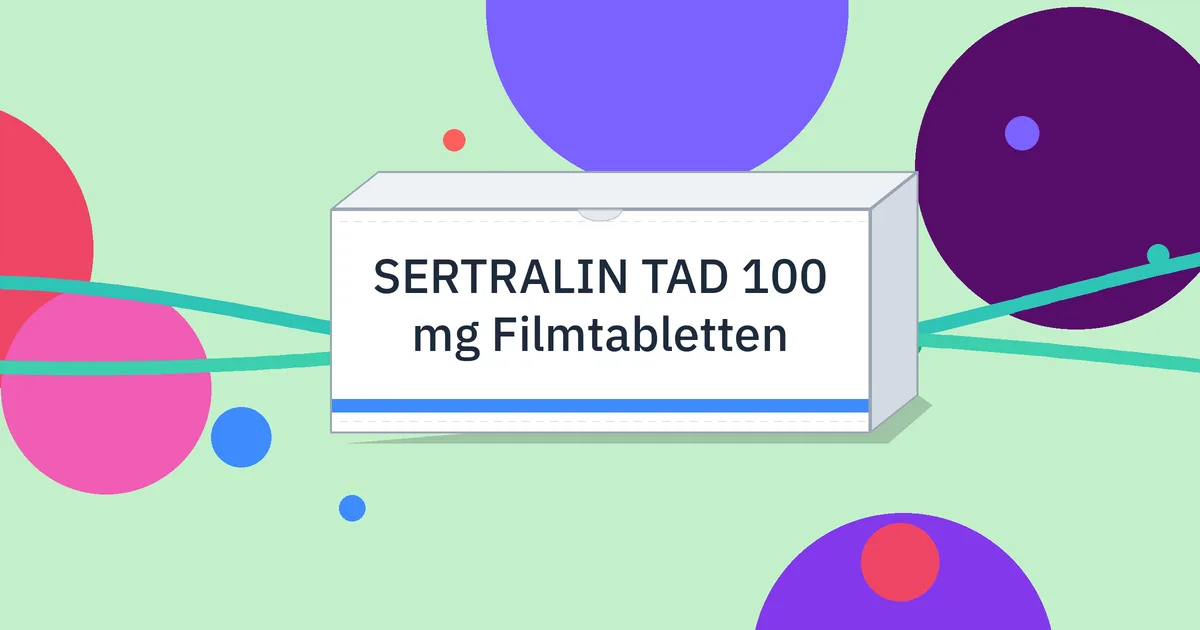 Symbolbild: Packung mit der Aufschrift SERTRALIN TAD 100 mg Filmtabletten (PZN 16804226) – Verfügbarkeit und Bezug in Apotheken in Frankfurt am Main
