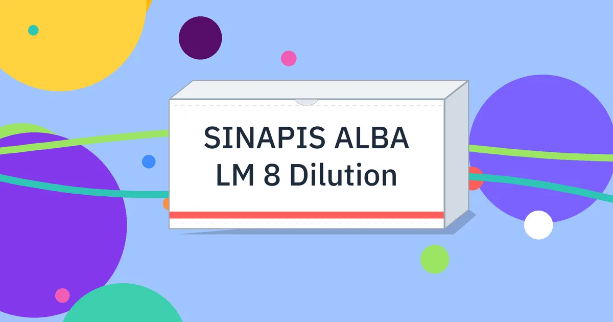 Symbolbild: Packung mit der Aufschrift SINAPIS ALBA LM 8 Dilution (PZN 13190574) – Verfügbarkeit und Bezug in Apotheken in Frankfurt am Main