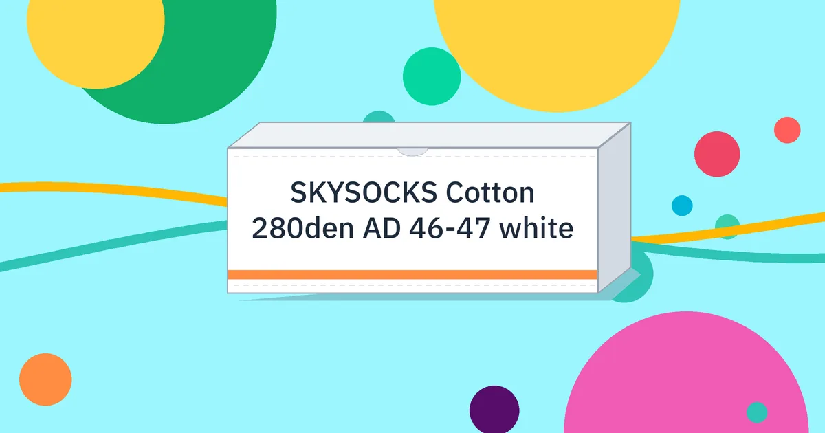 Symbolbild: Packung mit der Aufschrift SKYSOCKS Cotton 280den AD 46-47 white (PZN 18897775) – Verfügbarkeit und Bezug in Apotheken in Frankfurt am Main