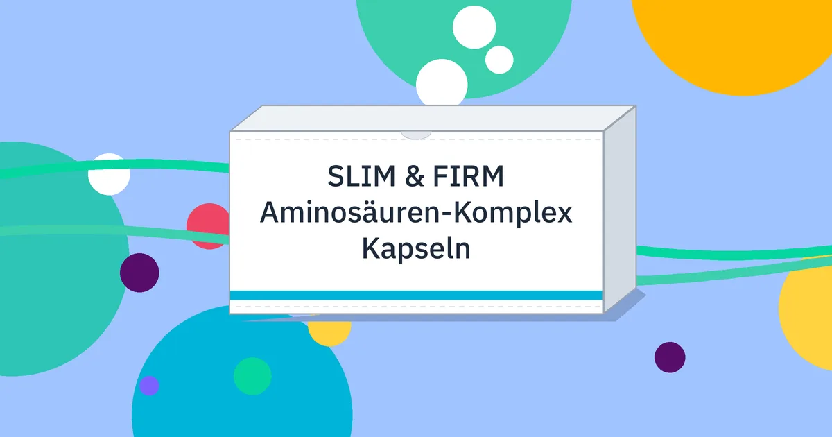 Symbolbild: Packung mit der Aufschrift SLIM & FIRM Aminosäuren-Komplex Kapseln (PZN 02222934) – Verfügbarkeit und Bezug in Apotheken in Frankfurt am Main