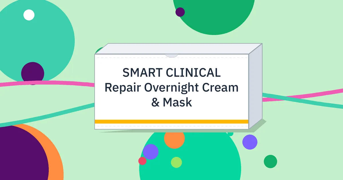 Symbolbild: Packung mit der Aufschrift SMART CLINICAL Repair Overnight Cream & Mask (PZN 19345167) – Verfügbarkeit und Bezug in Apotheken in Frankfurt am Main