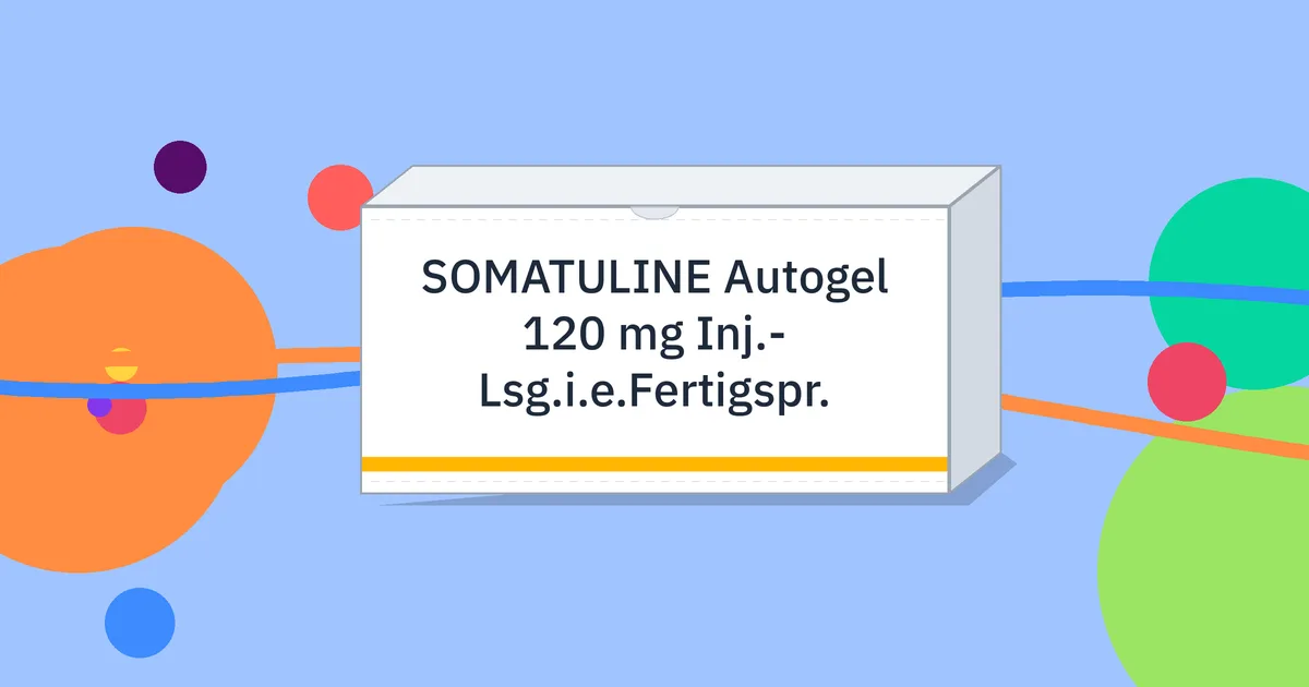 Symbolbild: Packung mit der Aufschrift SOMATULINE Autogel 120 mg Inj.-Lsg.i.e.Fertigspr. (PZN 19491650) – Verfügbarkeit und Bezug in Apotheken in Frankfurt am Main