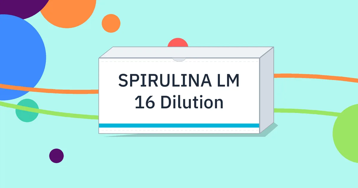 Symbolbild: Packung mit der Aufschrift SPIRULINA LM 16 Dilution (PZN 13682805) – Verfügbarkeit und Bezug in Apotheken in Frankfurt am Main