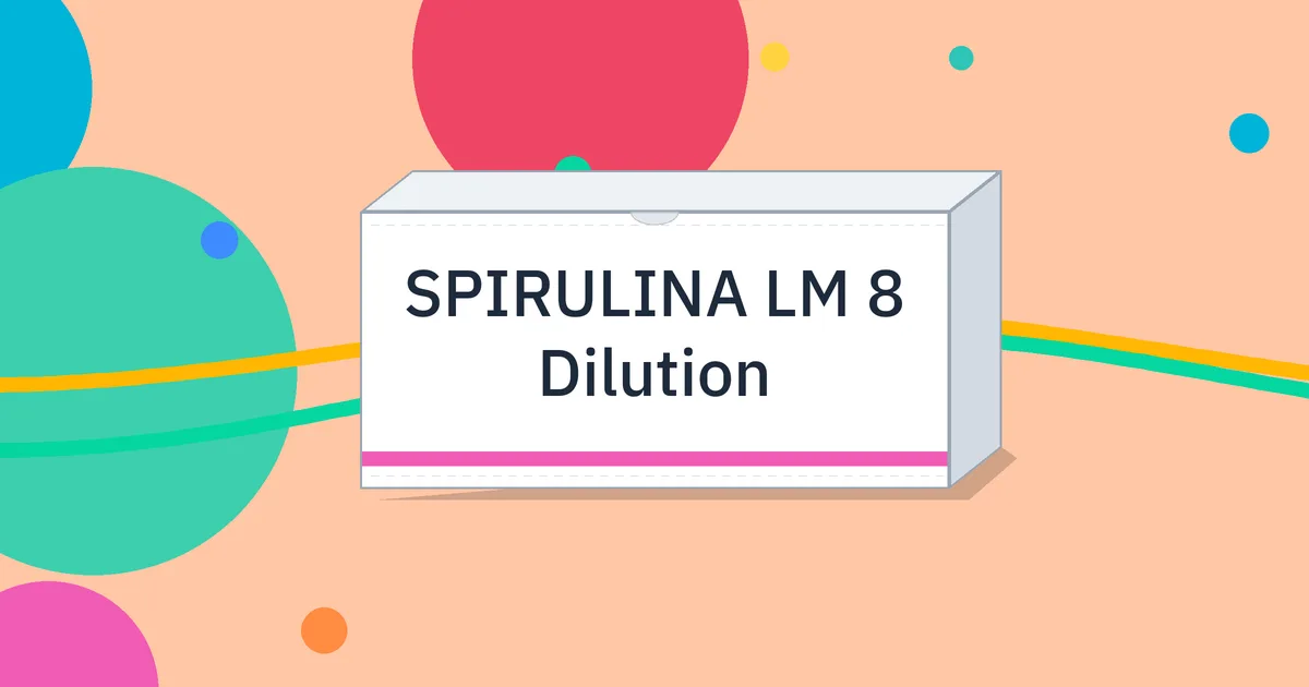 Symbolbild: Packung mit der Aufschrift SPIRULINA LM 8 Dilution (PZN 13682627) – Verfügbarkeit und Bezug in Apotheken in Frankfurt am Main