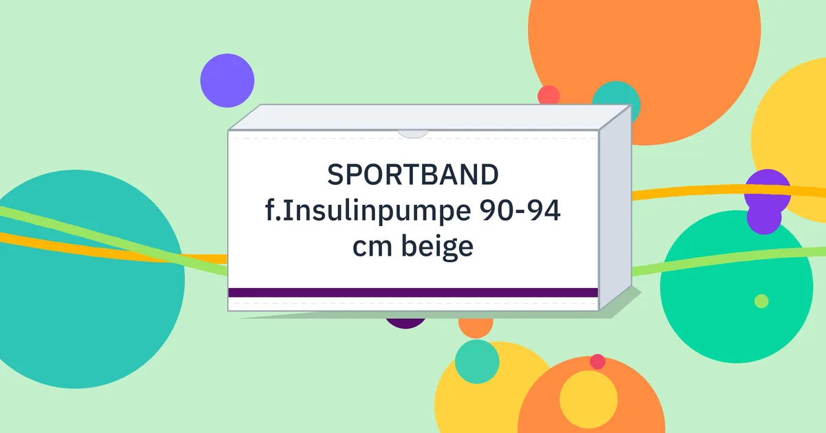 Symbolbild: Packung mit der Aufschrift SPORTBAND f.Insulinpumpe 90-94 cm beige (PZN 12461321) – Verfügbarkeit und Bezug in Apotheken in Frankfurt am Main