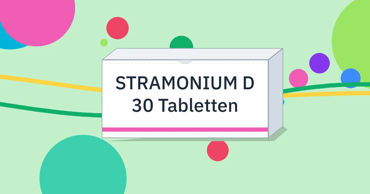 Symbolbild: Packung mit der Aufschrift STRAMONIUM D 30 Tabletten (PZN 04238230) – Verfügbarkeit und Bezug in Apotheken in Frankfurt am Main