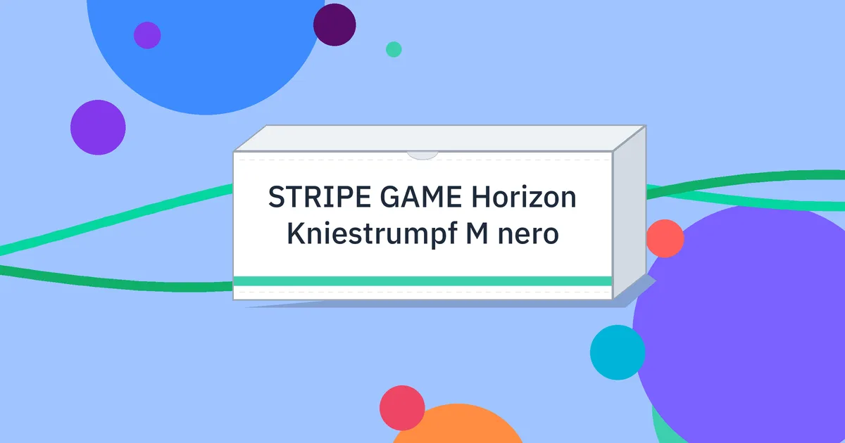 Symbolbild: Packung mit der Aufschrift STRIPE GAME Horizon Kniestrumpf M nero (PZN 20209009) – Verfügbarkeit und Bezug in Apotheken in Frankfurt am Main