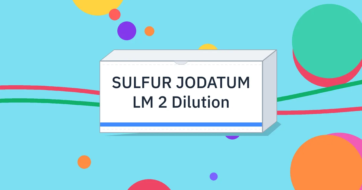 Symbolbild: Packung mit der Aufschrift SULFUR JODATUM LM 2 Dilution (PZN 13210242) – Verfügbarkeit und Bezug in Apotheken in Frankfurt am Main