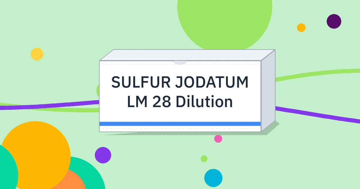 Symbolbild: Packung mit der Aufschrift SULFUR JODATUM LM 28 Dilution (PZN 13210532) – Verfügbarkeit und Bezug in Apotheken in Frankfurt am Main