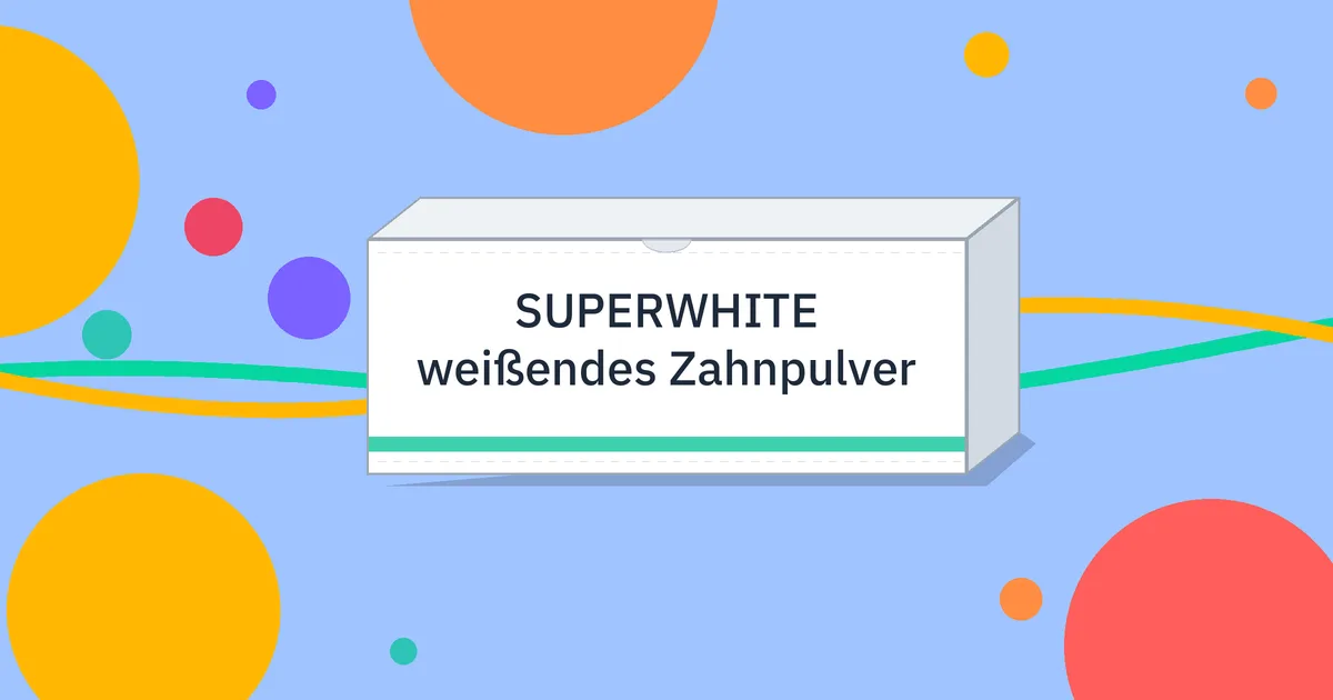 Symbolbild: Packung mit der Aufschrift SUPERWHITE weißendes Zahnpulver (PZN 00672722) – Verfügbarkeit und Bezug in Apotheken in Frankfurt am Main