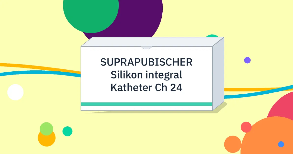 Symbolbild: Packung mit der Aufschrift SUPRAPUBISCHER Silikon integral Katheter Ch 24 (PZN 13163442) – Verfügbarkeit und Bezug in Apotheken in Frankfurt am Main