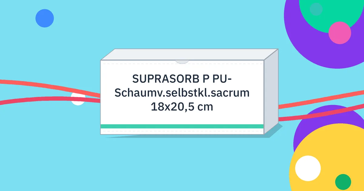 Symbolbild: Packung mit der Aufschrift SUPRASORB P PU-Schaumv.selbstkl.sacrum 18x20,5 cm (PZN 12532357) – Verfügbarkeit und Bezug in Apotheken in Frankfurt am Main