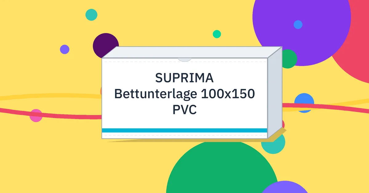 Symbolbild: Packung mit der Aufschrift SUPRIMA Bettunterlage 100x150 PVC (PZN 07672731) – Verfügbarkeit und Bezug in Apotheken in Frankfurt am Main