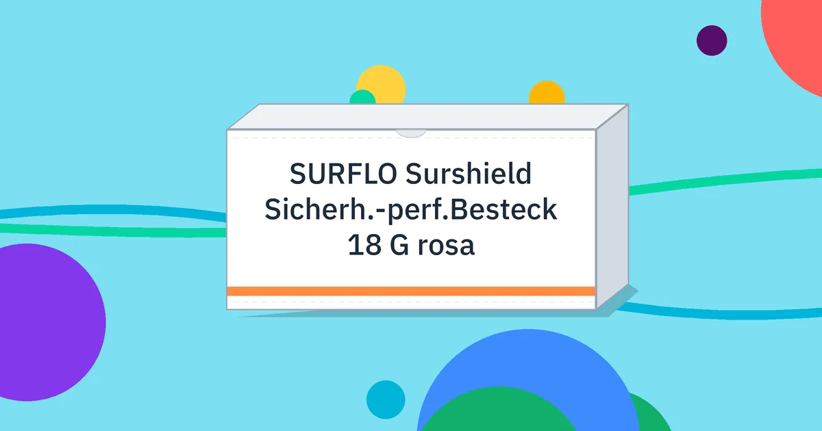 Symbolbild: Packung mit der Aufschrift SURFLO Surshield Sicherh.-perf.Besteck 18 G rosa (PZN 06470250) – Verfügbarkeit und Bezug in Apotheken in Frankfurt am Main