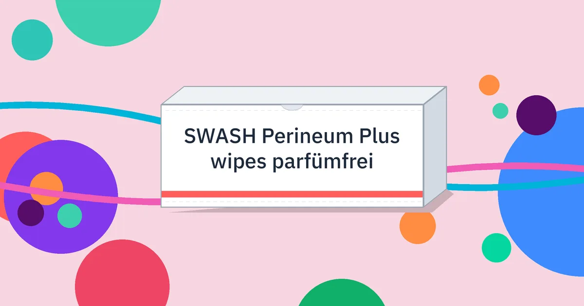 Symbolbild: Packung mit der Aufschrift SWASH Perineum Plus wipes parfümfrei (PZN 16664742) – Verfügbarkeit und Bezug in Apotheken in Frankfurt am Main