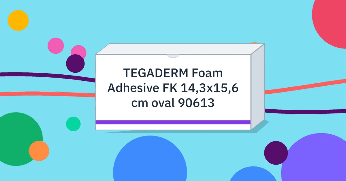Symbolbild: Packung mit der Aufschrift TEGADERM Foam Adhesive FK 14,3x15,6 cm oval 90613 (PZN 19704123) – Verfügbarkeit und Bezug in Apotheken in Frankfurt am Main